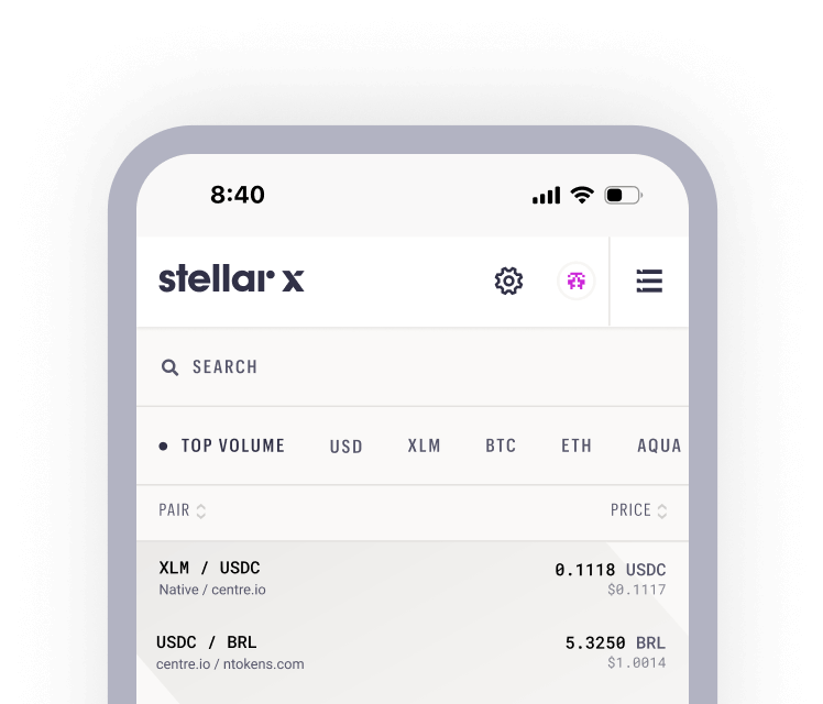 StellarX — DEX trading platform with AMM access